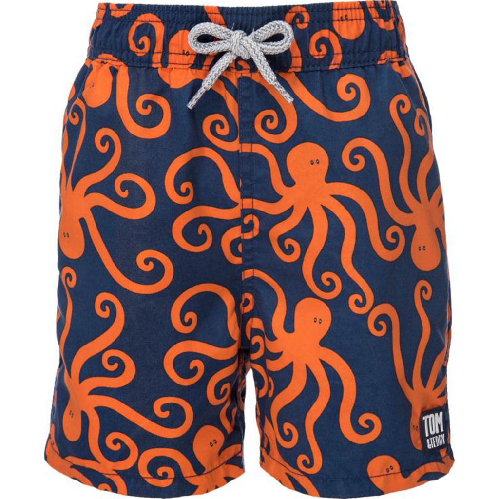 Tom & Teddy Boy's Octopus Swim Trunk Blue/Orange – Sportique