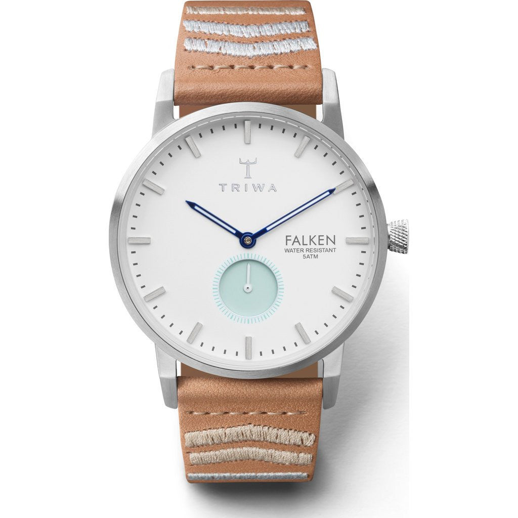 Triwa Wave Falken Watch Tan Embroidered Classic Strap FAST114-CL070612 ...