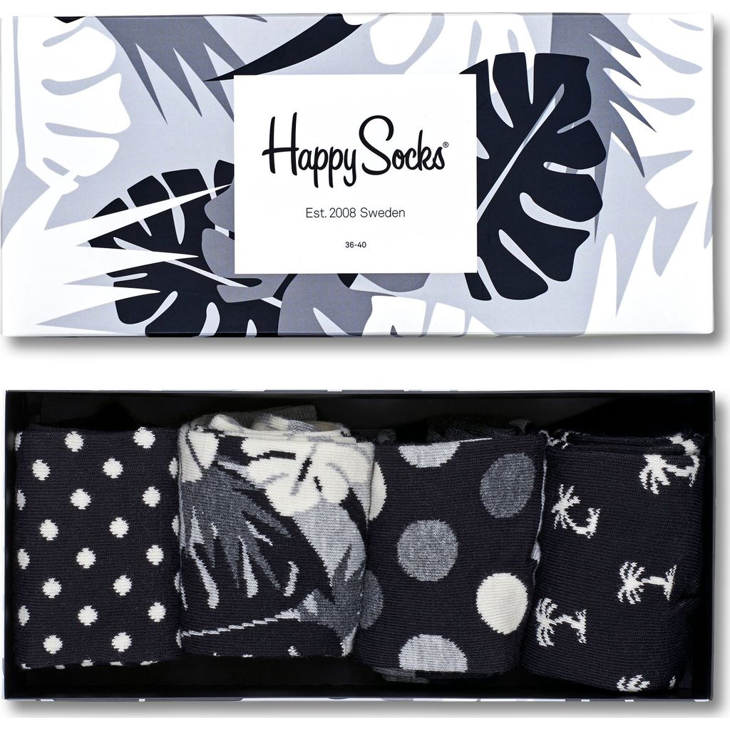 Happy Socks Tropical Sock Gift Box Black & White XBLW09-9002-009 ...