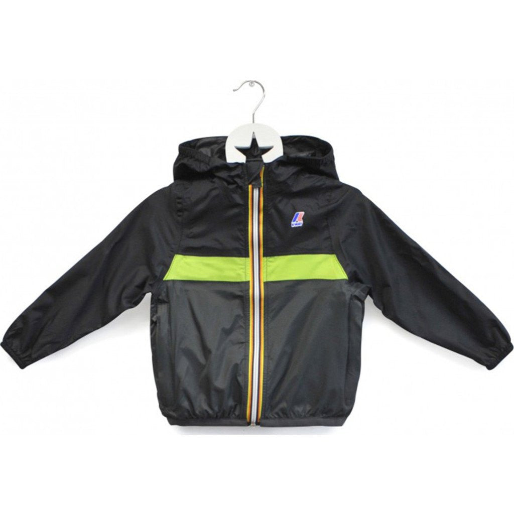 K-Way Claude Color Block Kids 3.0 Jacket Black/Acid Green/Grey – Sportique