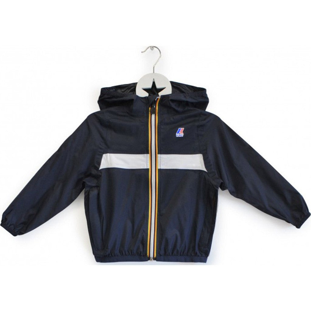 K-Way Claude Color Block Kids 3.0 Jacket Depth Blue/White/Depth Blue ...