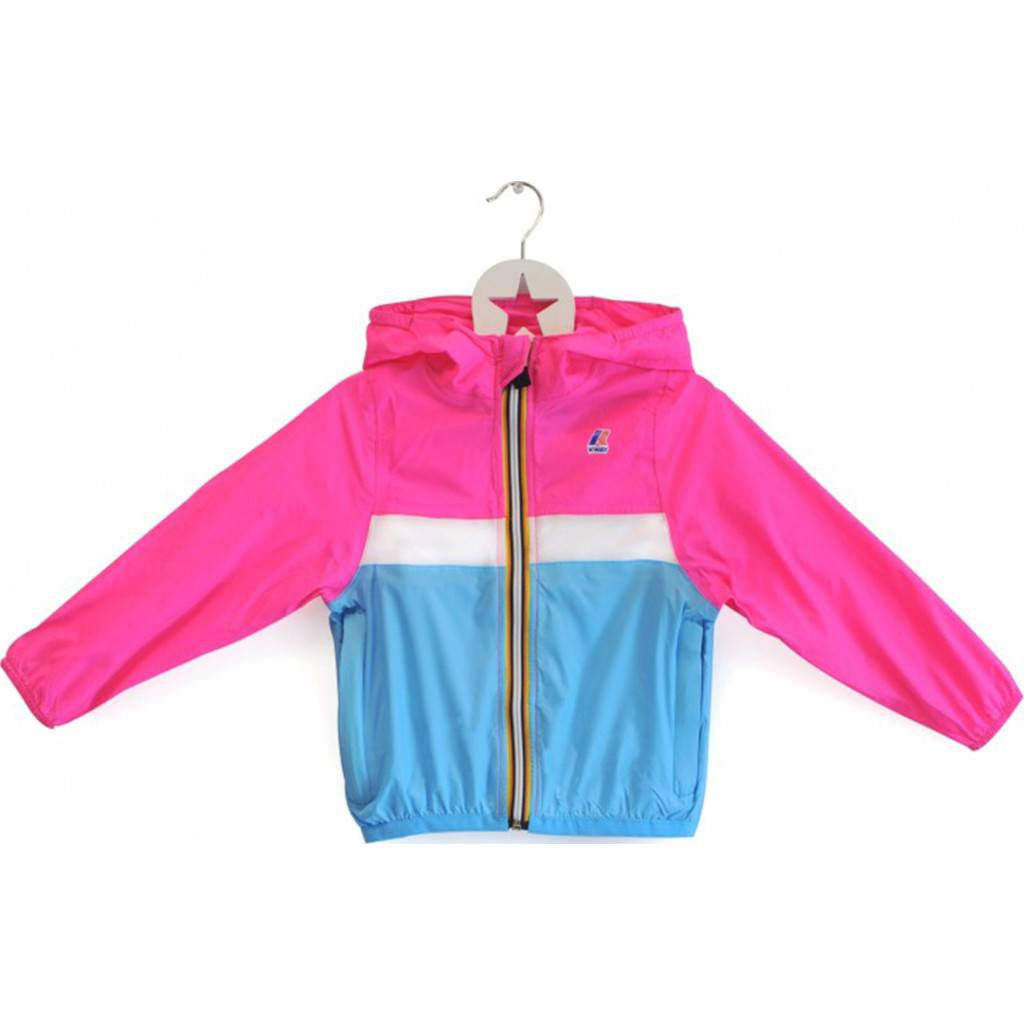 K-Way Claude Color Block Kids 3.0 Jacket Fuxia Fluo/White/Blue – Sportique