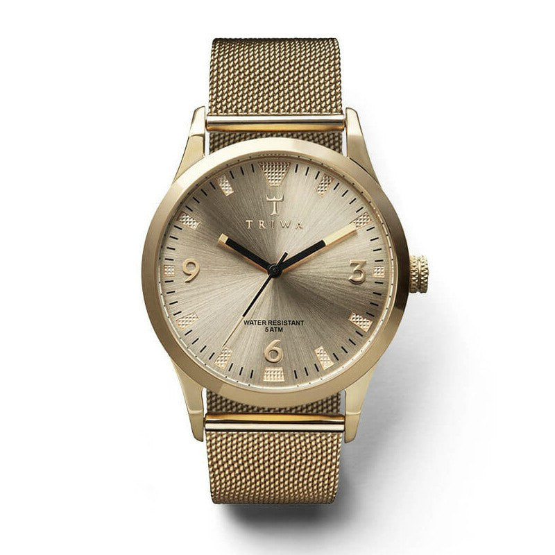 Triwa Sort of Black Gold Watch Gold Mesh – Sportique